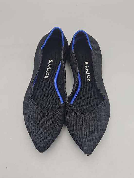 Rothy's | Shoes | Rothys Black Flats With Blue Trim | Poshmark